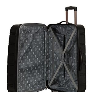 Rockland Melbourne Hardside Expandable Spinner Wheel Luggage, Black, Checked-Large 28-Inch