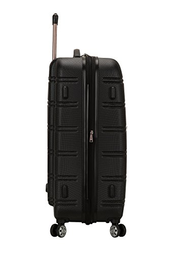 Rockland Melbourne Hardside Expandable Spinner Wheel Luggage, Black, Checked-Large 28-Inch