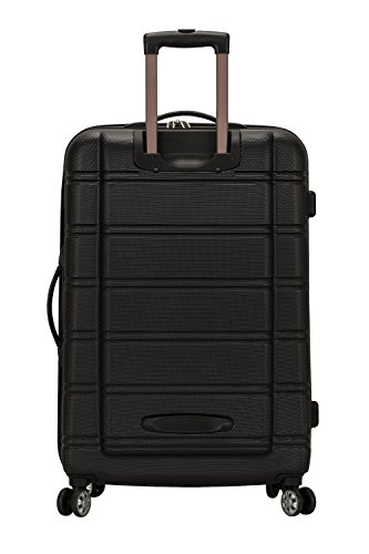 Rockland Melbourne Hardside Expandable Spinner Wheel Luggage, Black, Checked-Large 28-Inch