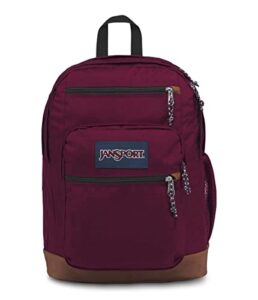 jansport cool backpack with 15-inch laptop sleeve, russet red - large computer bag rucksack with 2 compartments, ergonomic straps - bookbag for men, women