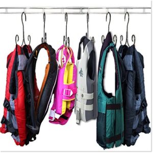 Life Jacket Hanger, Storage- Life Preserver, Life Vest Hanger & Storage, Life Jacket Dryer, Drying Rack, Drying Hangers; Boating Hanger & Storage (Black Set of 10)