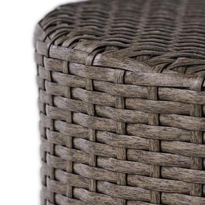 Christopher Knight Home Keaton Wicker Barrel Side Table, Dark Gray