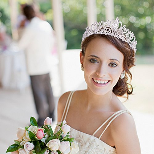 Didder Silver Crystal Tiara Crown Headband Princess Elegant Crown with combs for Women Girls Bridal Wedding Prom Birthday Party