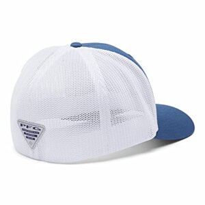 Columbia Unisex PFG Mesh Fish Flag Ball Cap, Night Tide/White, L/XL