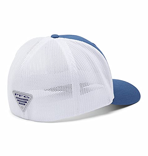 Columbia Unisex PFG Mesh Fish Flag Ball Cap, Night Tide/White, L/XL