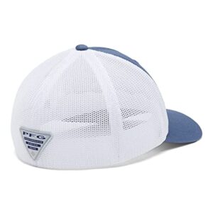 Columbia Unisex PFG Mesh Fish Flag Ball Cap, Night Tide/White, L/XL