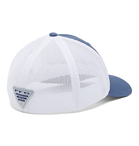 Columbia Unisex PFG Mesh Fish Flag Ball Cap, Night Tide/White, L/XL