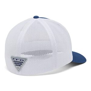 Columbia Unisex PFG Mesh Fish Flag Ball Cap, Night Tide/White, L/XL