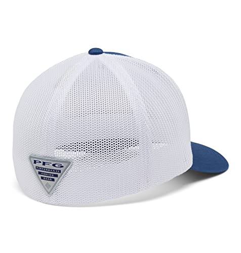 Columbia Unisex PFG Mesh Fish Flag Ball Cap, Night Tide/White, L/XL