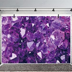 CSFOTO Polyester 7x5ft Crystal Backdrop Bright Violet Texture Amethyst Backdrop Crystal Quartz Jewellery Sparkle Brilliance Ornament Gemstone Background for Photography