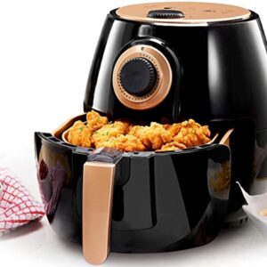 Gotham Steel 4 Qt Air Fryer, Small Air Fryer with Nonstick Copper Coating, Oil Free Healthy Air Fryer with Rapid Air Technology, Easy to Use Temperature Control with Auto Shutoff- Dishwasher Safe