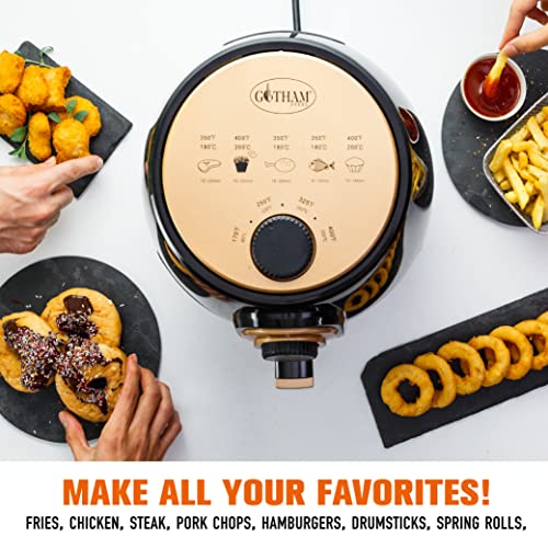 Gotham Steel 4 Qt Air Fryer, Small Air Fryer with Nonstick Copper Coating, Oil Free Healthy Air Fryer with Rapid Air Technology, Easy to Use Temperature Control with Auto Shutoff- Dishwasher Safe