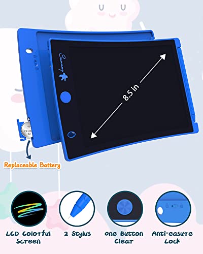 LCD Writing Tablet,Electronic Writing &Drawing Board Doodle Board,Sunany 8.5" Handwriting Paper Drawing Tablet Gift for Kids and Adults at Home,School and Office (Blue)