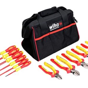 Wiha 32977 11 Piece Master Electrician's Insulated Tool Set In Canvas Tool Bag.