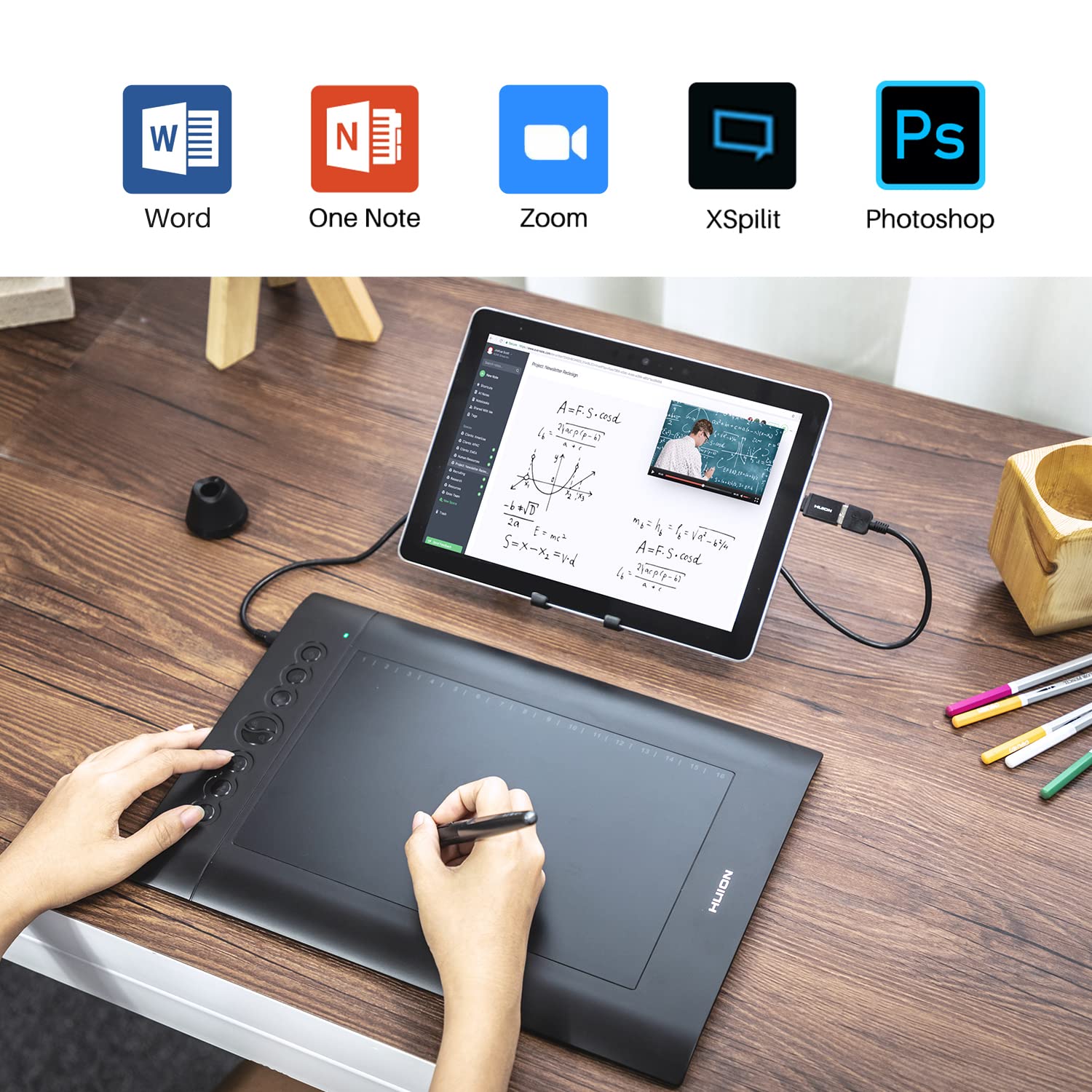 HUION H610 Pro V2 Graphic Drawing Tablet Android Supported Pen Tablet Tilt Function Battery-Free Stylus 8192 Pen Pressure with 8 Express Keys