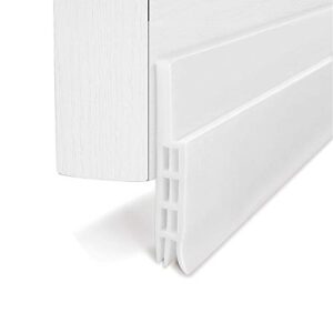 baining door draft stopper door sweep for exterior/interior doors, weatherproofing door seal strip under door draft blocker seal, soundproof door bottom weather stripping, 2" w x 39" l, white