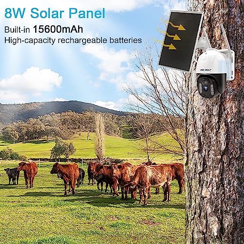 4G LTE Cellular Solar Security Camera Outdoor Wireless, GENBOLT 8W 15600mAh Battery Operated Surveillance Camera No WiFi, PTZ IP Camera System with SIM Card, PIR Siren Alarm with Humanoid Detection