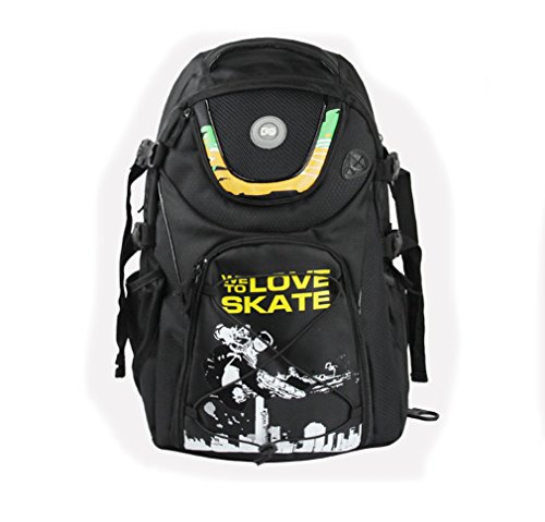 Xiami Leyuan Professional Quad Roller Skate Inline Skates Travel Backpack (Black)