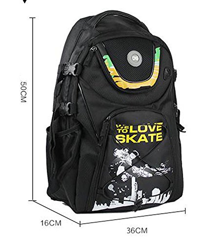 Xiami Leyuan Professional Quad Roller Skate Inline Skates Travel Backpack (Black)