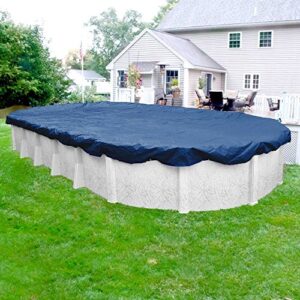 Pool Mate 471527-4-PM Commercial-Grade Rip-Shield Winter Oval Above-Ground Cover, 15 x 27-ft. Pool, Dazzling Blue