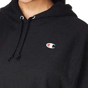 Champion womens Reverse Weave Cropped Cut-off Hoodie, Left Chest C Hooded Sweatshirt, Black-549302, Medium US