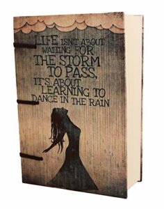 purpledip vintage journal 'dancing in the rain': handmade paper diary notebook in digital print hard cover (11308)