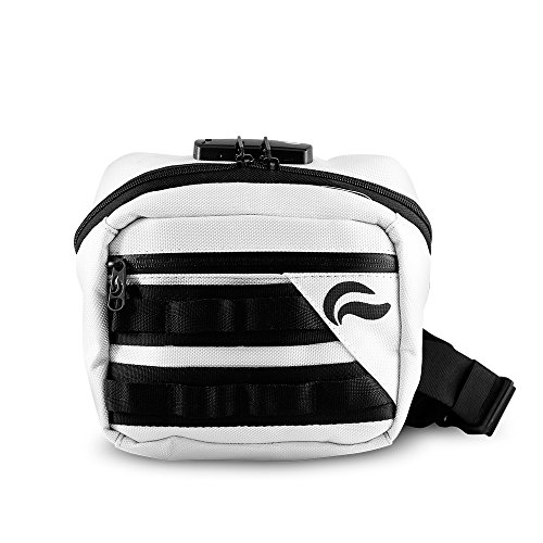 Skunk Kross Smell Proof Fanny Pack Hipster Bag w/Combo Lock (White)