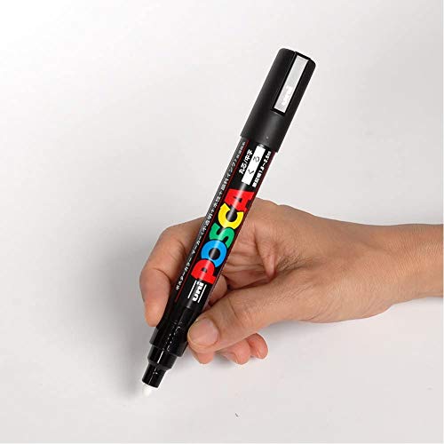 Uni POSCA Paint Marker Pen - Medium Point - Non Alcohol - Odorless Water Resistant Pen Maker - Set of 15 (PC-5M15C) with Original Vinyl Pen case