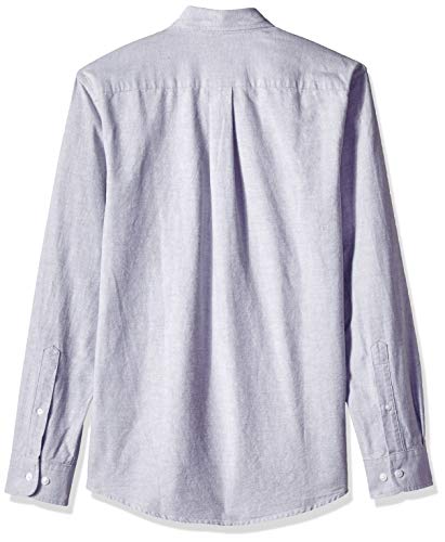 Amazon Essentials Men's Slim-Fit Long-Sleeve Pocket Oxford Shirt, Grey, Medium