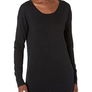 Amazon Essentials Women's Lightweight Long-Sleeve Crew Neck Tunic Sweater (Available in Plus Size), Black, Large