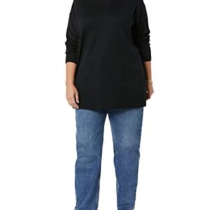 Amazon Essentials Women's Lightweight Long-Sleeve Crew Neck Tunic Sweater (Available in Plus Size), Black, Large