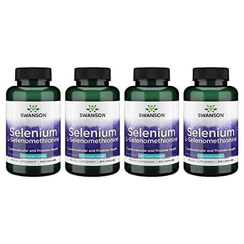 Swanson Selenium (L-Selenomethionine) - Herbal Supplement Promoting Heart Health & Prostate Health - May Support Immune System & Thyroid Health - (300 Capsules, 100mcg Each) 4 Pack