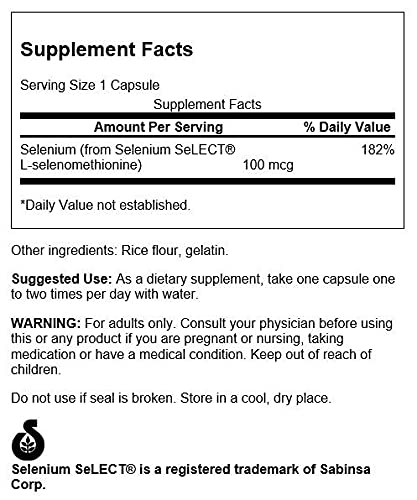 Swanson Selenium (L-Selenomethionine) - Herbal Supplement Promoting Heart Health & Prostate Health - May Support Immune System & Thyroid Health - (300 Capsules, 100mcg Each) 4 Pack