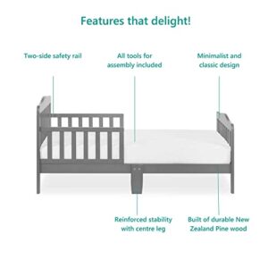 Dream On Me Classic Design Toddler Bed in Steel Grey, Greenguard Gold Certified