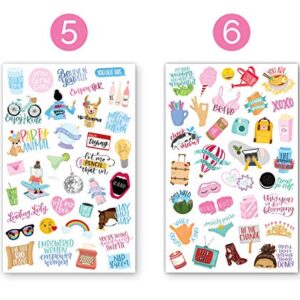 bloom daily planners Female Empowerment Planner Stickers - Variety Pack - 6 Sheets / 205 Girl Power Themed Stickers