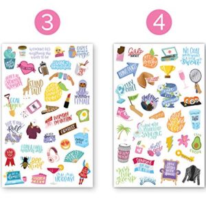 bloom daily planners Female Empowerment Planner Stickers - Variety Pack - 6 Sheets / 205 Girl Power Themed Stickers