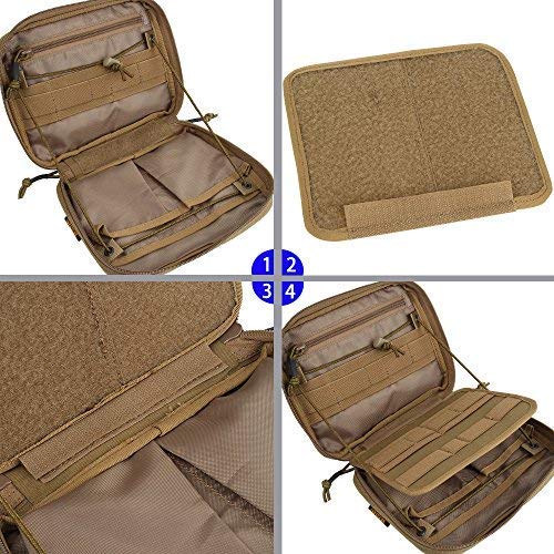 EXCELLENT ELITE SPANKER Molle Admin Pouch Tactical EDC Tool Pouch Military Nylon Holder Modular Utility Organizer Bag(Coyote Brown)