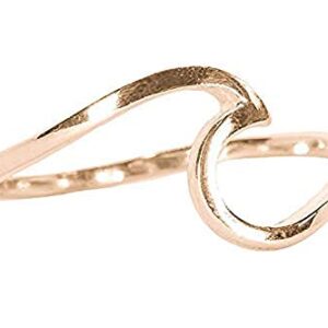 Pura Vida Rose Gold Coated Wave Ring - Gold Plated .925 Sterling Silver - Size 9