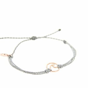 Pura Vida Rose Gold Wave OG Bracelet - Plated Charm, Adjustable Band - 100% Waterproof