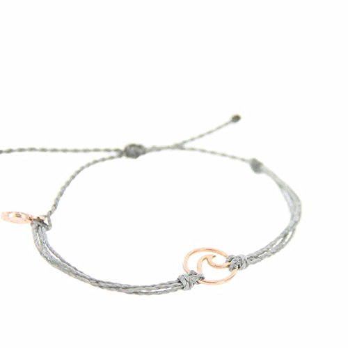 Pura Vida Rose Gold Wave OG Bracelet - Plated Charm, Adjustable Band - 100% Waterproof