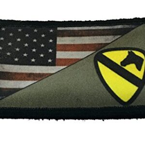 Full Color US Army 1st Cavalry Division USA Flag Morale Patch Tactical Military. 2x3" Hook and Loop Made in The USA