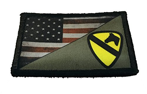 Full Color US Army 1st Cavalry Division USA Flag Morale Patch Tactical Military. 2x3" Hook and Loop Made in The USA