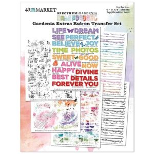 49 & market rub-on transfer set - spectrum gardenia - extras, sg23695