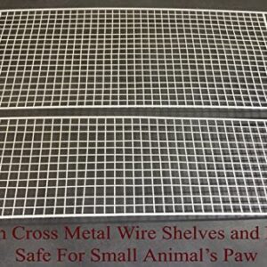 64" Extra Large Wrought Iron 4-Levels Ferret Chinchilla Sugar Glider Mice Rat Mouse Hamster Cage Tight 1/2-Inch Bar Spacing (White Vein)