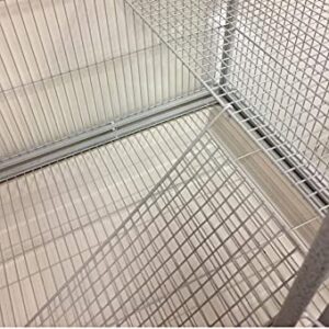 64" Extra Large Wrought Iron 4-Levels Ferret Chinchilla Sugar Glider Mice Rat Mouse Hamster Cage Tight 1/2-Inch Bar Spacing (White Vein)