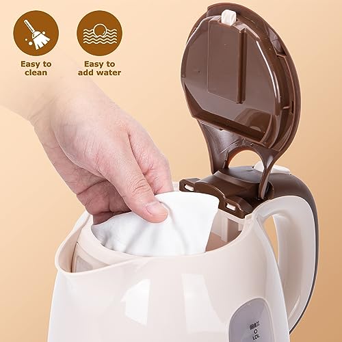 Aigostar Small Electric Kettle, 1L Portable Electric Tea Kettle 1100W with Automatic Shut-Off and Boil Dry Protection, Travel Hot Water Boiler Cordless for Making Coffee and Tea, BPA-Free, Brown