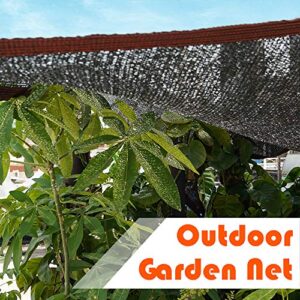 JIWINNER 65%-75% 10'x20' Black Shade Cloth with Grommets Garden Shade Cover from Sun for Plant, Greenhouse, Pergola (10'x20')