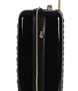 Betsey Johnson Designer 20 Inch Carry On - Expandable (ABS + PC) Hardside Luggage - Lightweight Durable Suitcase With 8-Rolling Spinner Wheels for Women (Heart to Heart Black)