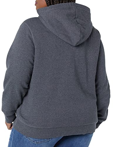 Amazon Essentials Women's Sherpa-Lined Fleece Full-Zip Hooded Jacket (Available in Plus Size), Charcoal Heather, X-Large