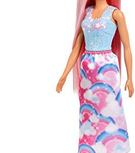 ​Barbie Dreamtopia, Rainbow Princess Doll with Extra-Long Pink Hair, Plus Hairbrush, for 3 to 7 Year Olds